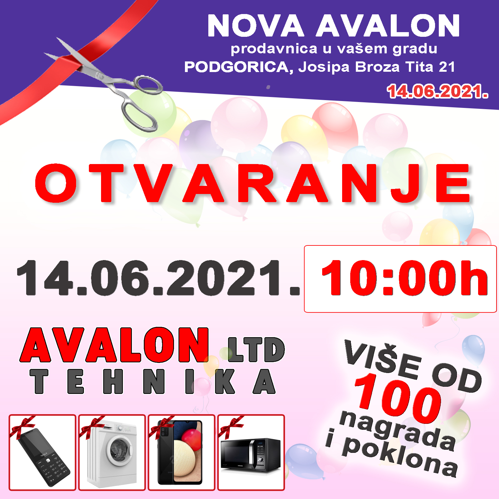 Nova Avalon prodavnica u Podgorici – Na otvaranju (14.06. u 10:00h) više od 100 nagrada i ...